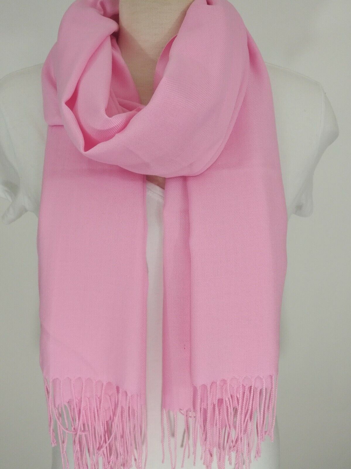 Light Polyester Viscose Pashmina with Fringe in a Variety of Colours ...